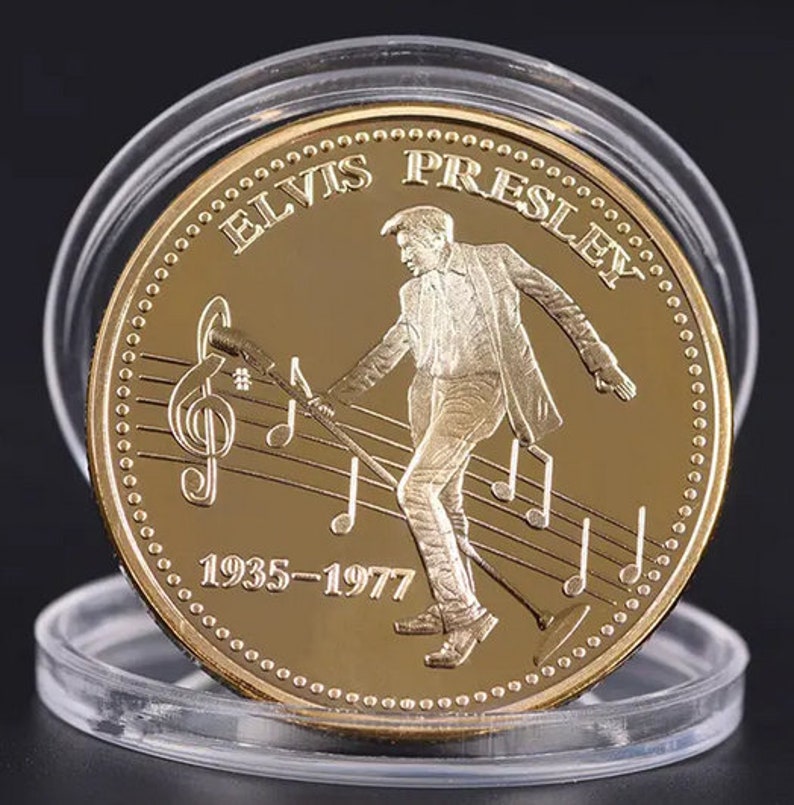 The King Elvis Presley Memrobilia Gold Coin Collectible - Etsy