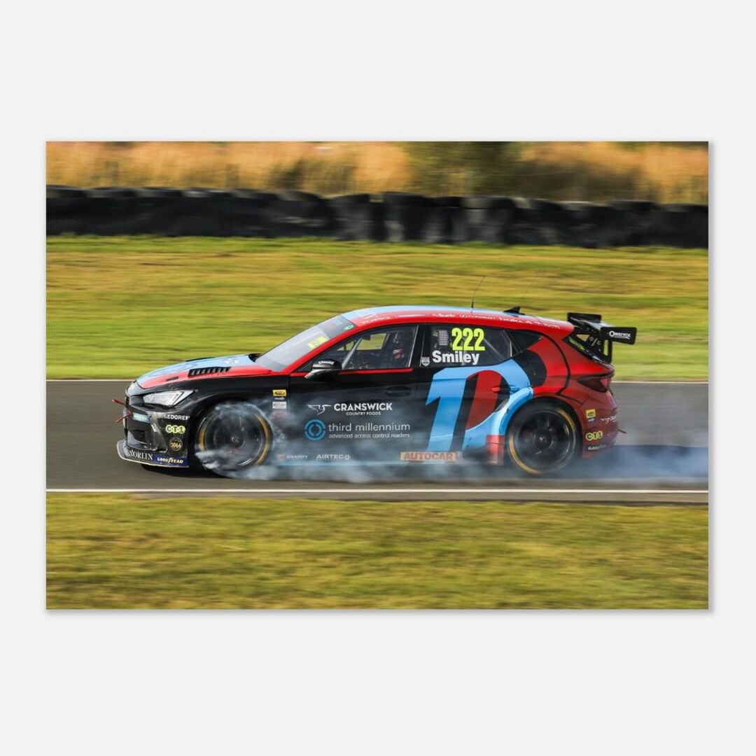 BTCC 2024 Chris Smiley 222 Cupra Smoking Tyre Round 21 Knockhill Print ...