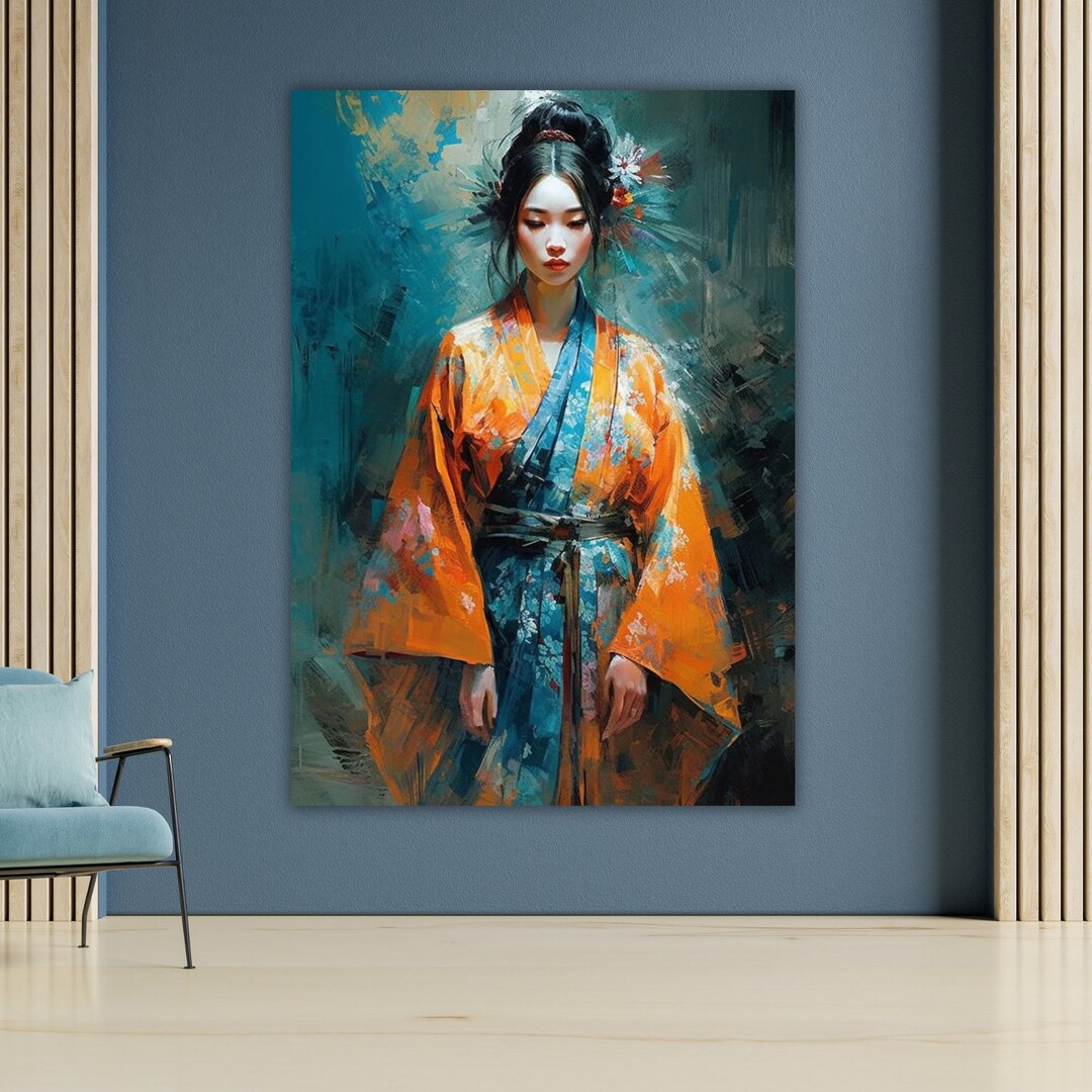 Hanfu Girl Wall Art, Chinese Traditional Painting, Canvas Print, Home ...