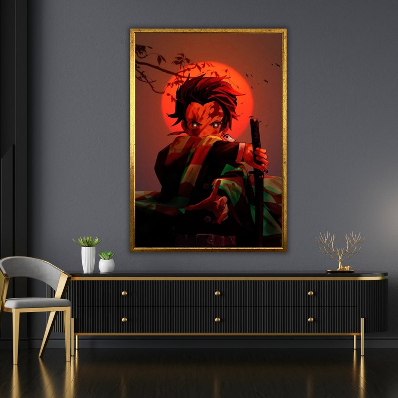 Demon Slayer Canvas Painting, Anime Room Decor, Japanese Manga Artwork ...