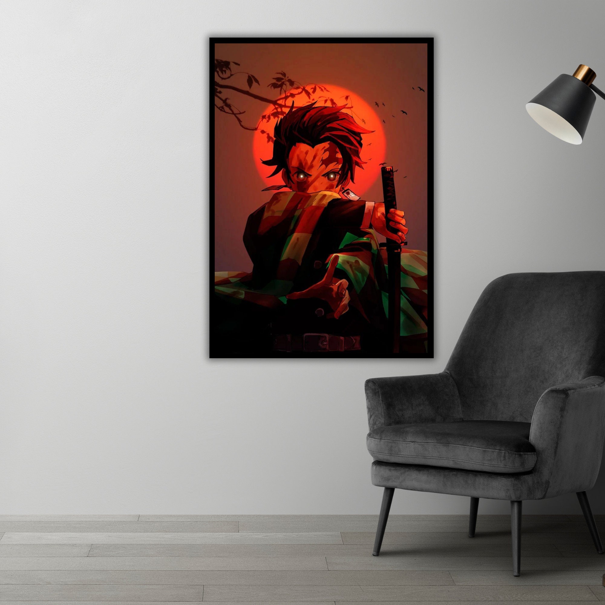 Demon Slayer Canvas Painting, Anime Room Decor, Japanese Manga Artwork ...