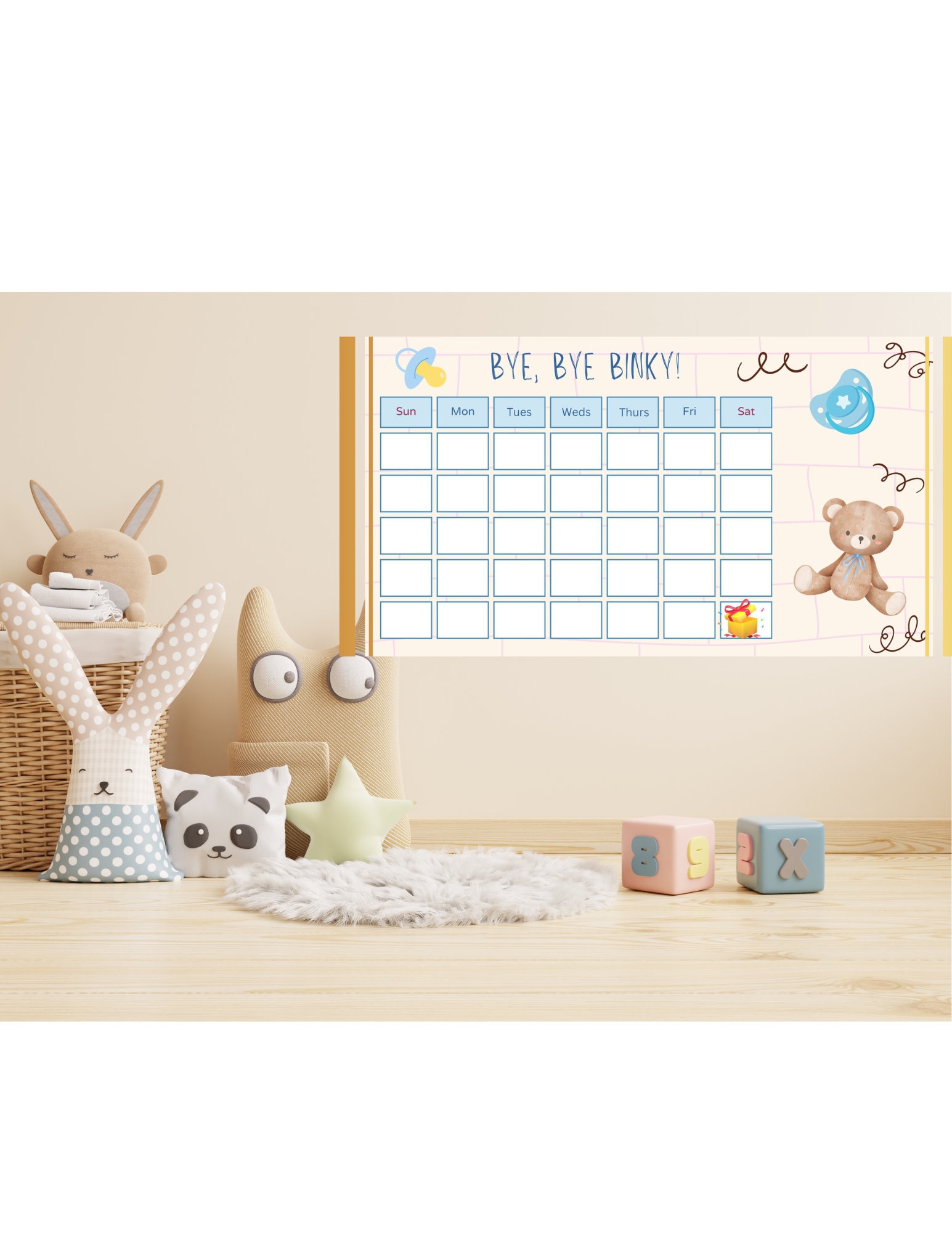 Printable Bye, Bye, Binky Calendar - Etsy
