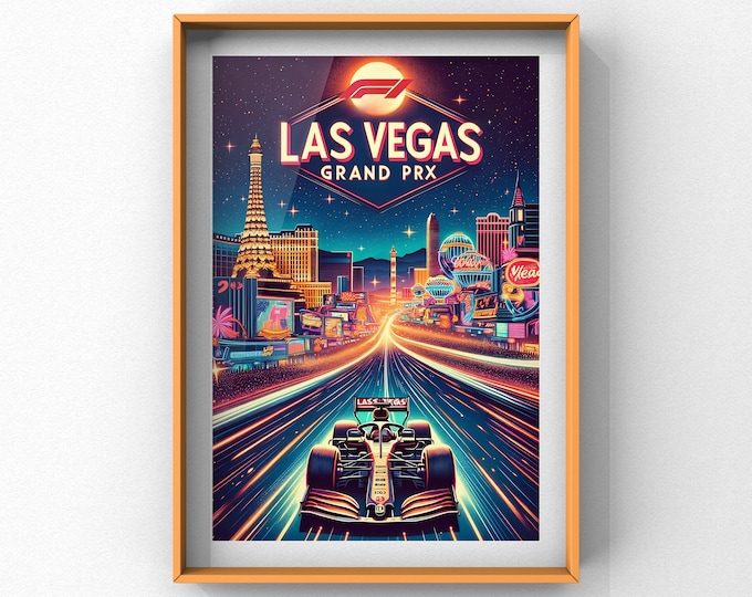 Las Vegas Grand Prix Poster Las Vegas Formula One Poster Las Vegas F1 ...