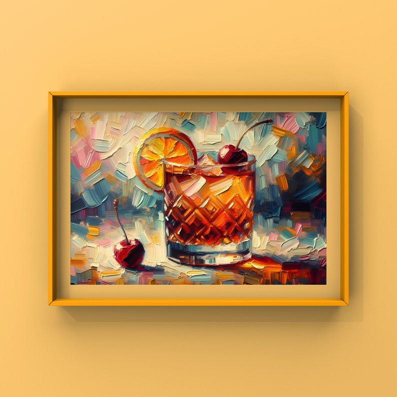 Bar Cart Art Van Gogh Painting for Bar Cart Cocktail Bar Cart Wall Art ...