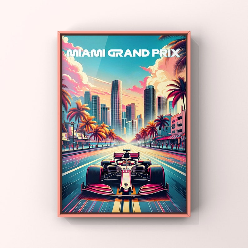 Miami Grand Prix Poster Miami Formula One Poster Miami F1 Poster Miami ...