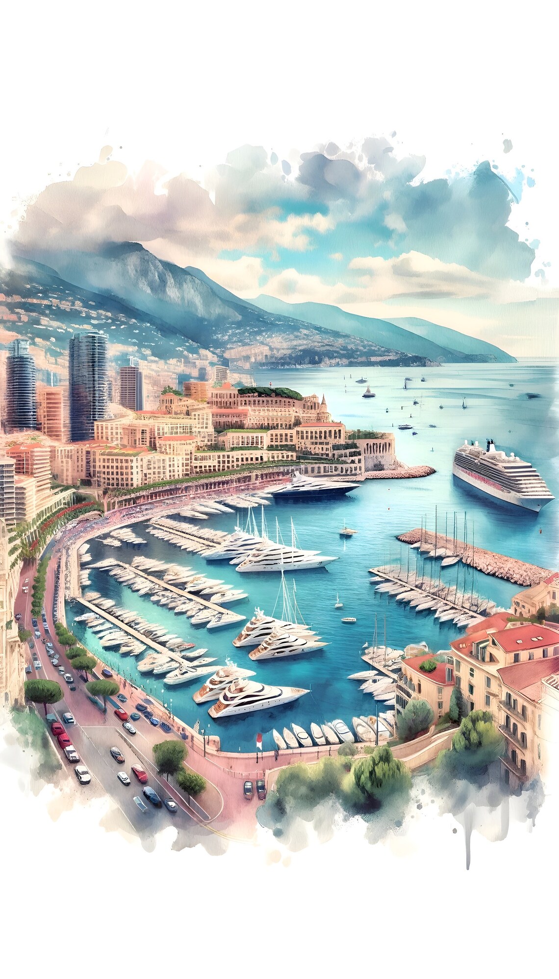 Monaco Painting for Home Monaco Digital Print Monaco Poster for Wall ...