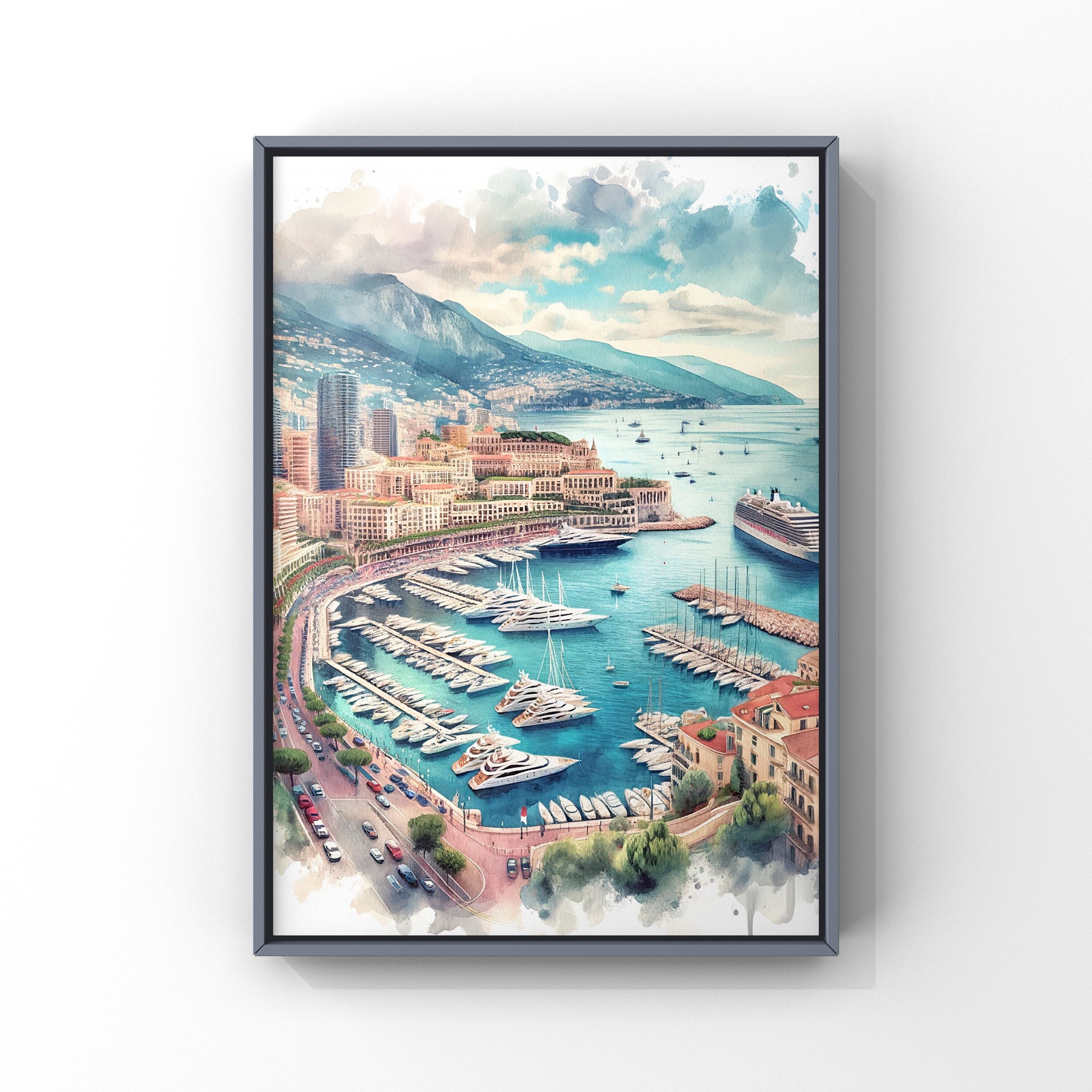 Monaco Painting for Home Monaco Digital Print Monaco Poster for Wall ...