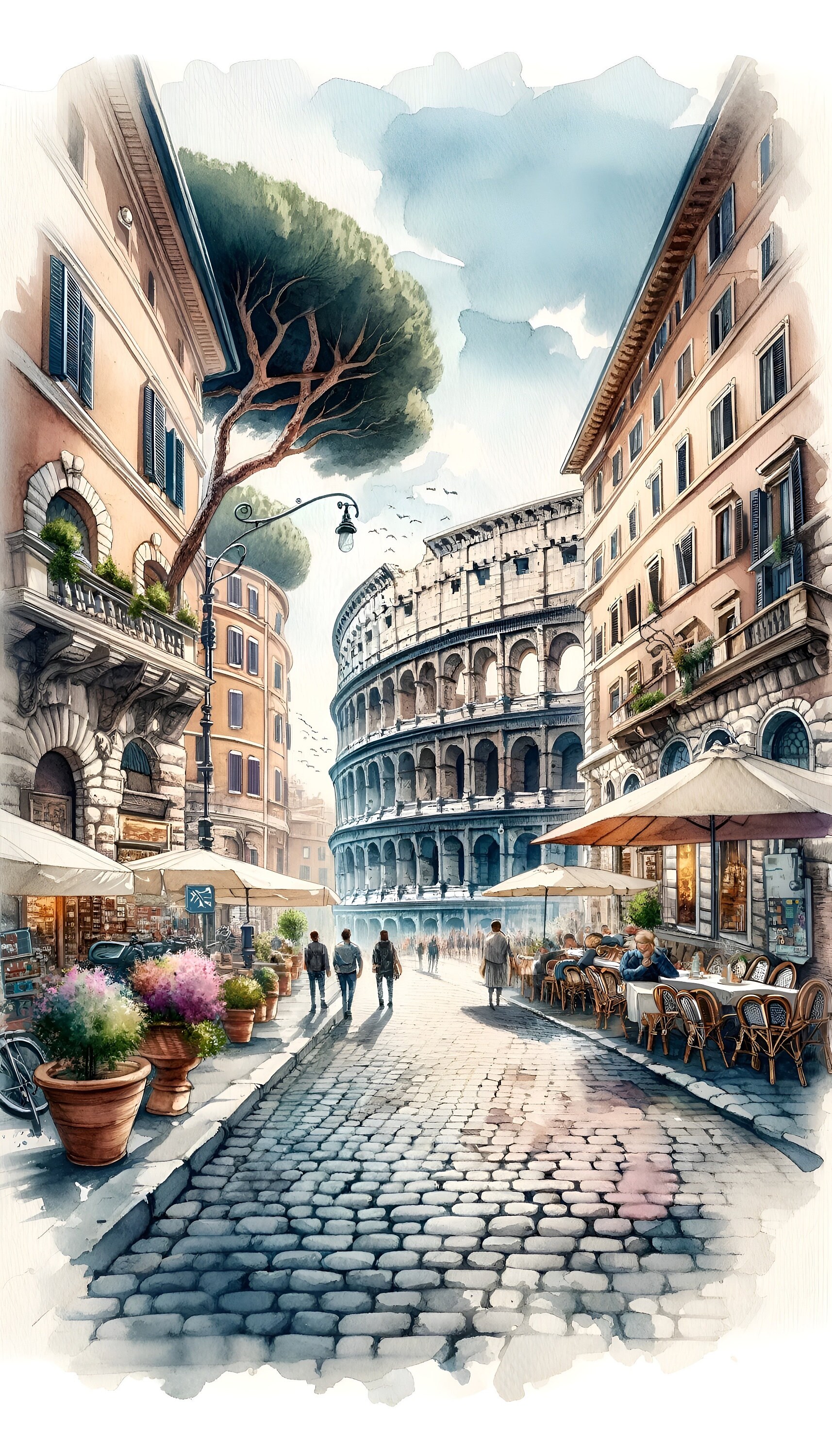 Rome Painting for Home Rome Digital Print Rome Poster for Wall Decor ...
