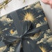 Celestial Gift Wrapping Paper, Vintage Blue Gift Wrap With Moon and ...