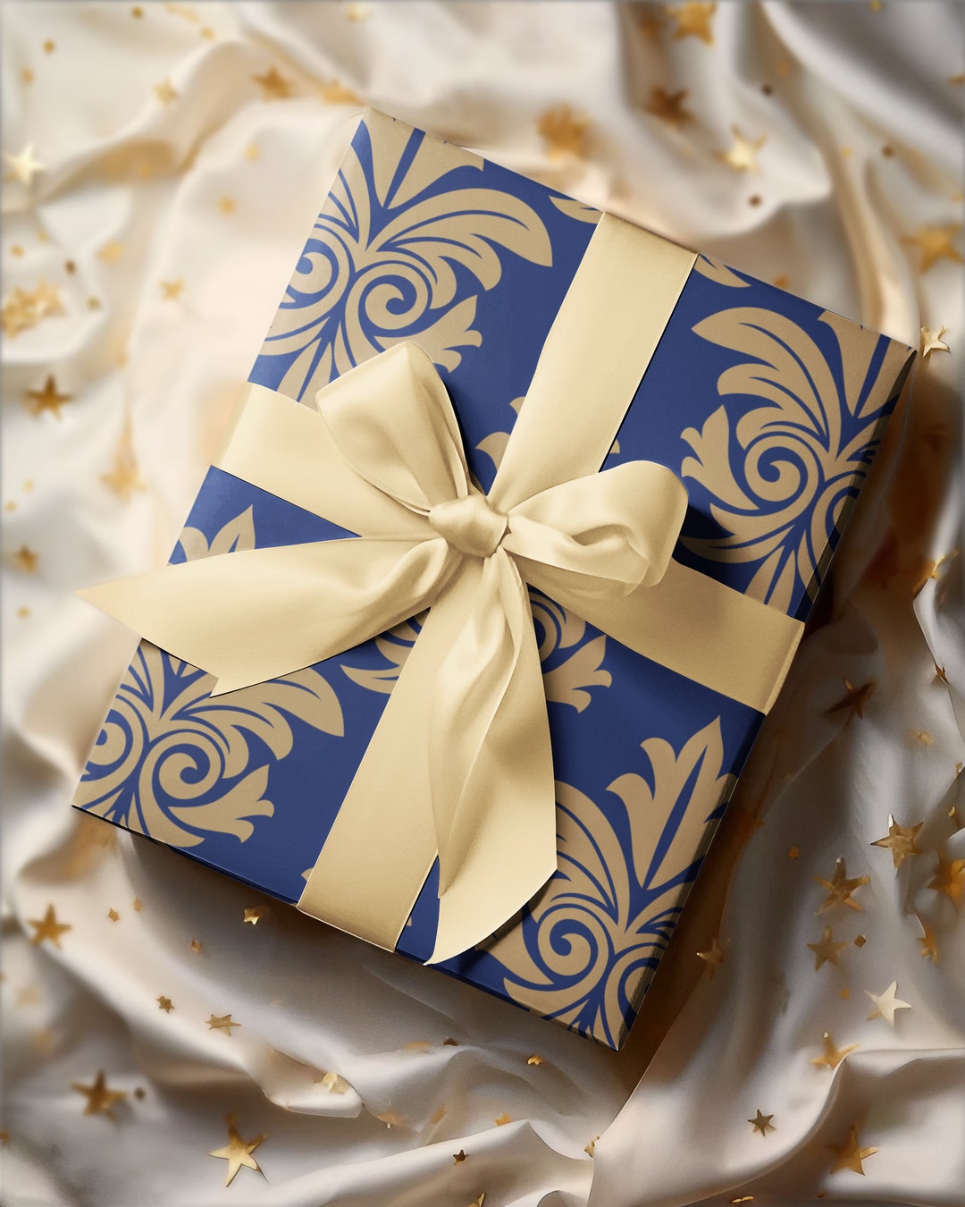 Elegant Art Deco Royal Blue Gift Wrap for Stylish Present Wrapping - Etsy