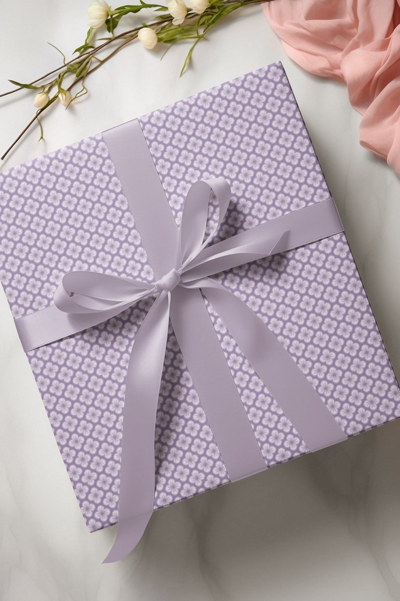 Pastel Purple Floral Gift Wrapping Paper Lilac Gift Wrap - Etsy