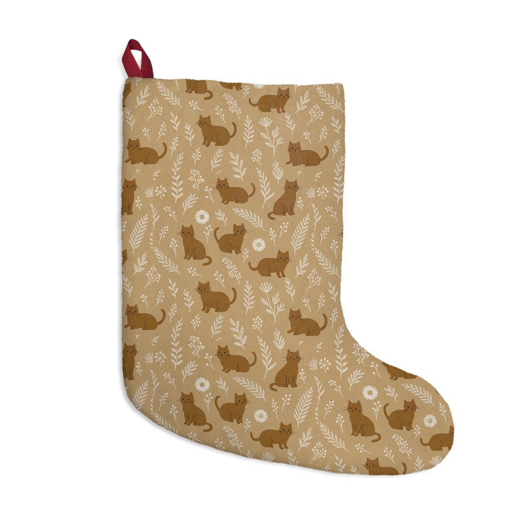 Tiny Cats Boho Botanical Christmas Stocking - Etsy
