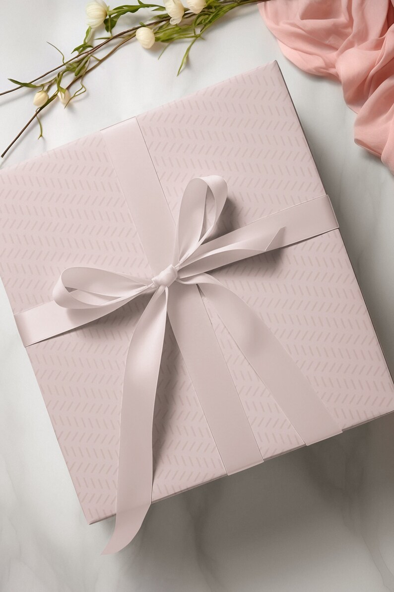Elegant Dusty Pink Gift Wrap Japanese Wagara Aesthetic, Minimalistic ...
