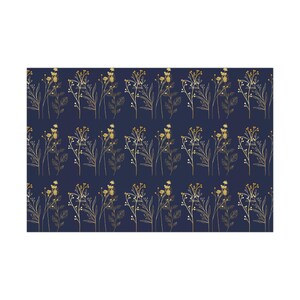 Gift Wrapping Paper, Dainty Floral Design, Midnight Blue Present Wrap ...