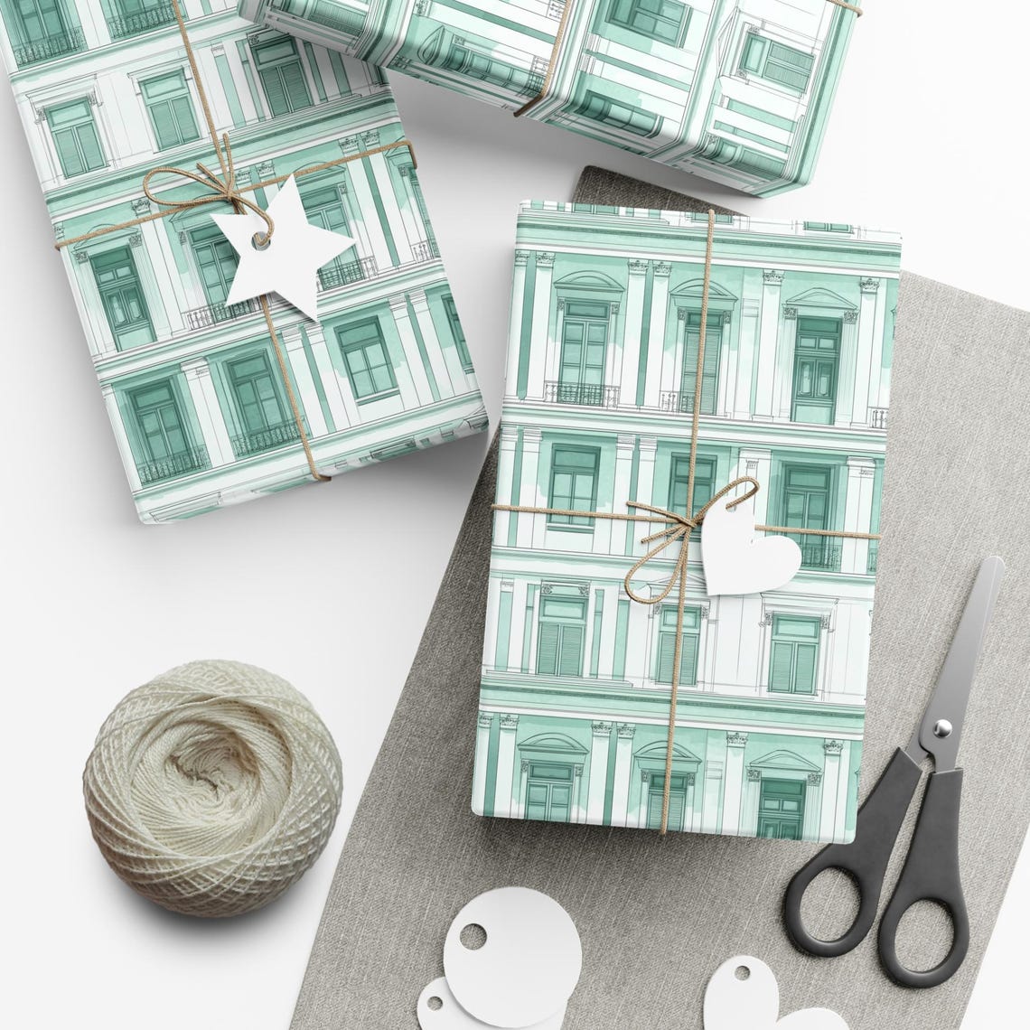 Minimalist European Buildings Gift Wrap Paper: Architecture Inspired - Etsy