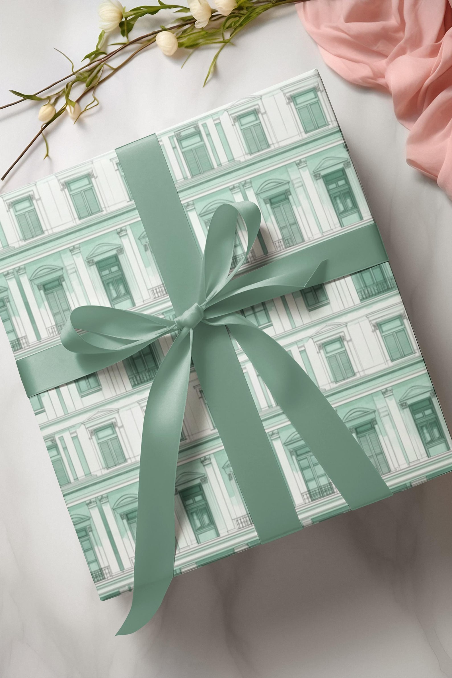 Minimalist European Buildings Gift Wrap Paper: Architecture Inspired - Etsy