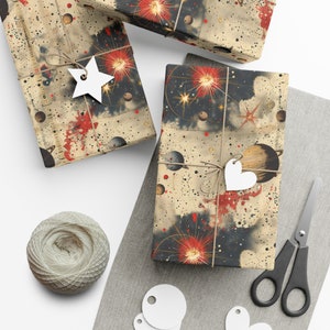 Galactic Gift Wrapping Paper, Vintage Celestial Gift Wrap Paper for ...
