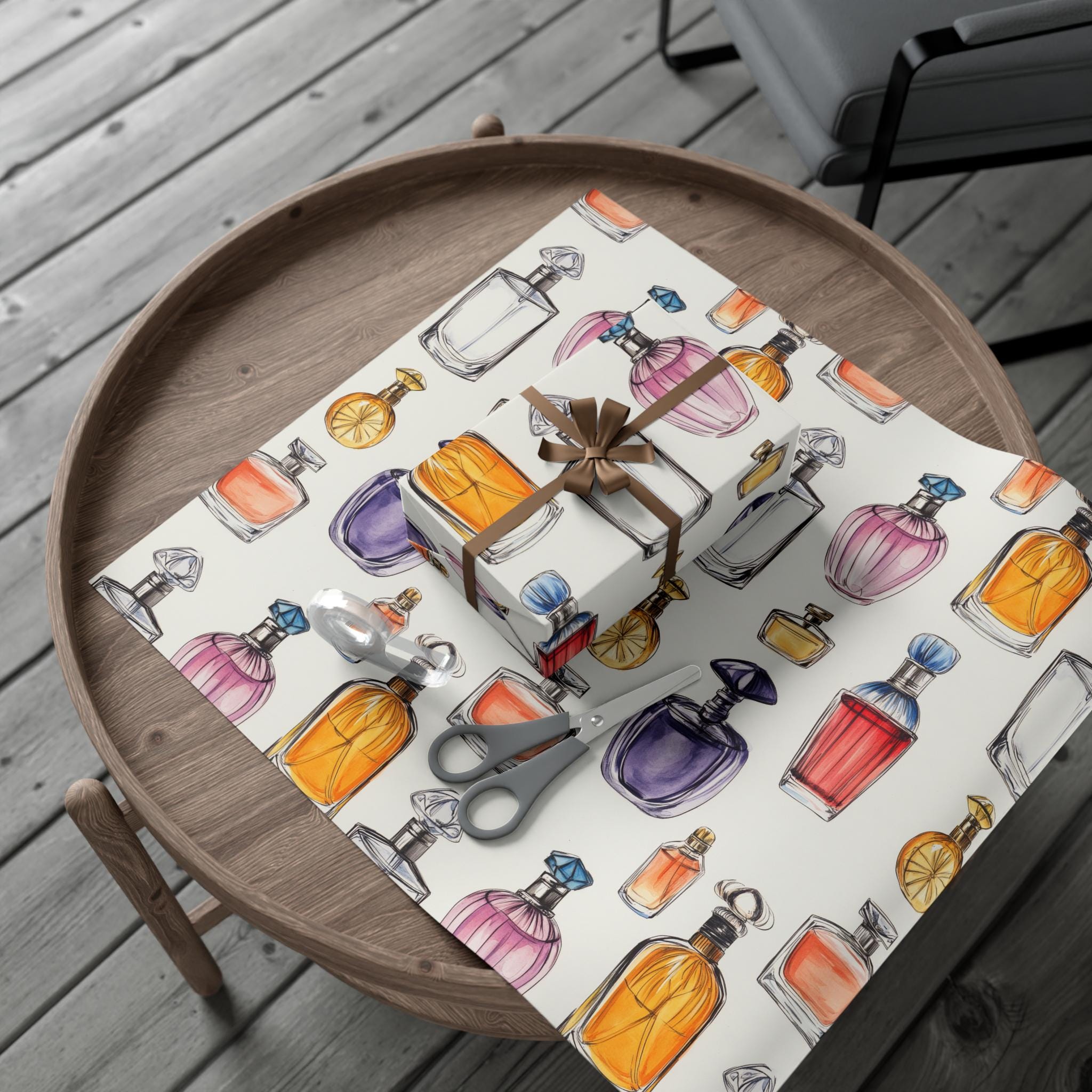 Gift Wrap Papers, Perfume Wrapping Paper, Flacons Pattern for Perfume ...