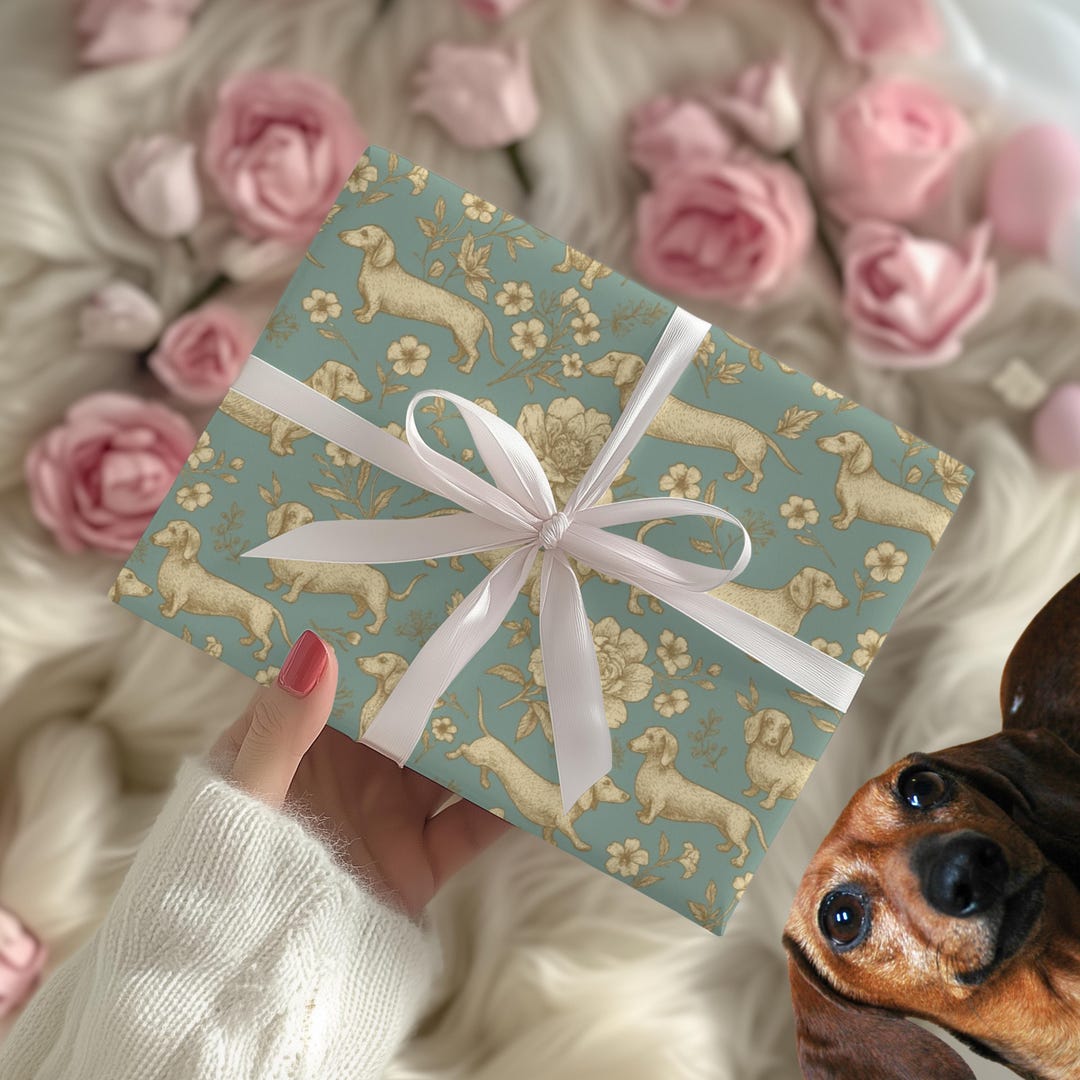 Gift Wrap Paper With Dachshund Dogs - Wiener Dog Present Wrap - Etsy