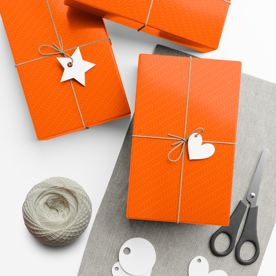 Orange Hatch Pattern Gift Wrapping Paper, Modern Minimalist - Etsy