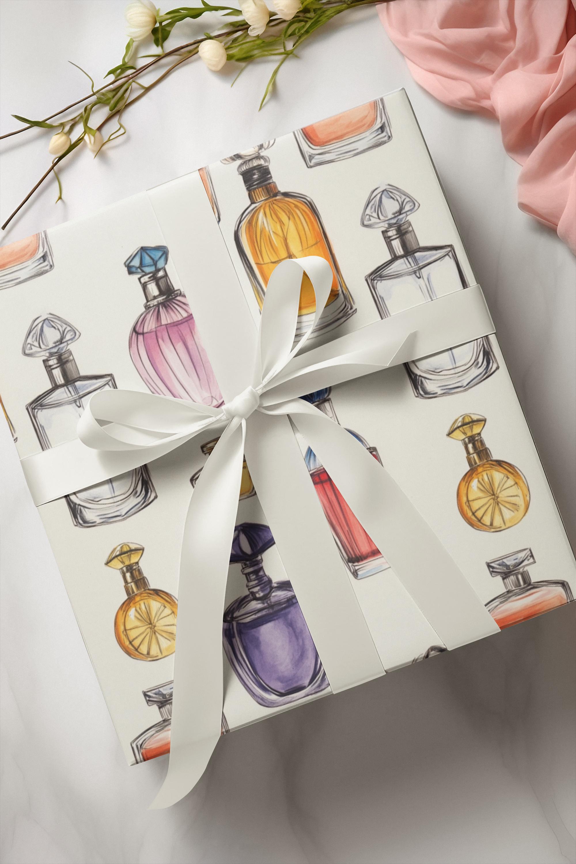 Gift Wrap Papers, Perfume Wrapping Paper, Flacons Pattern for Perfume ...