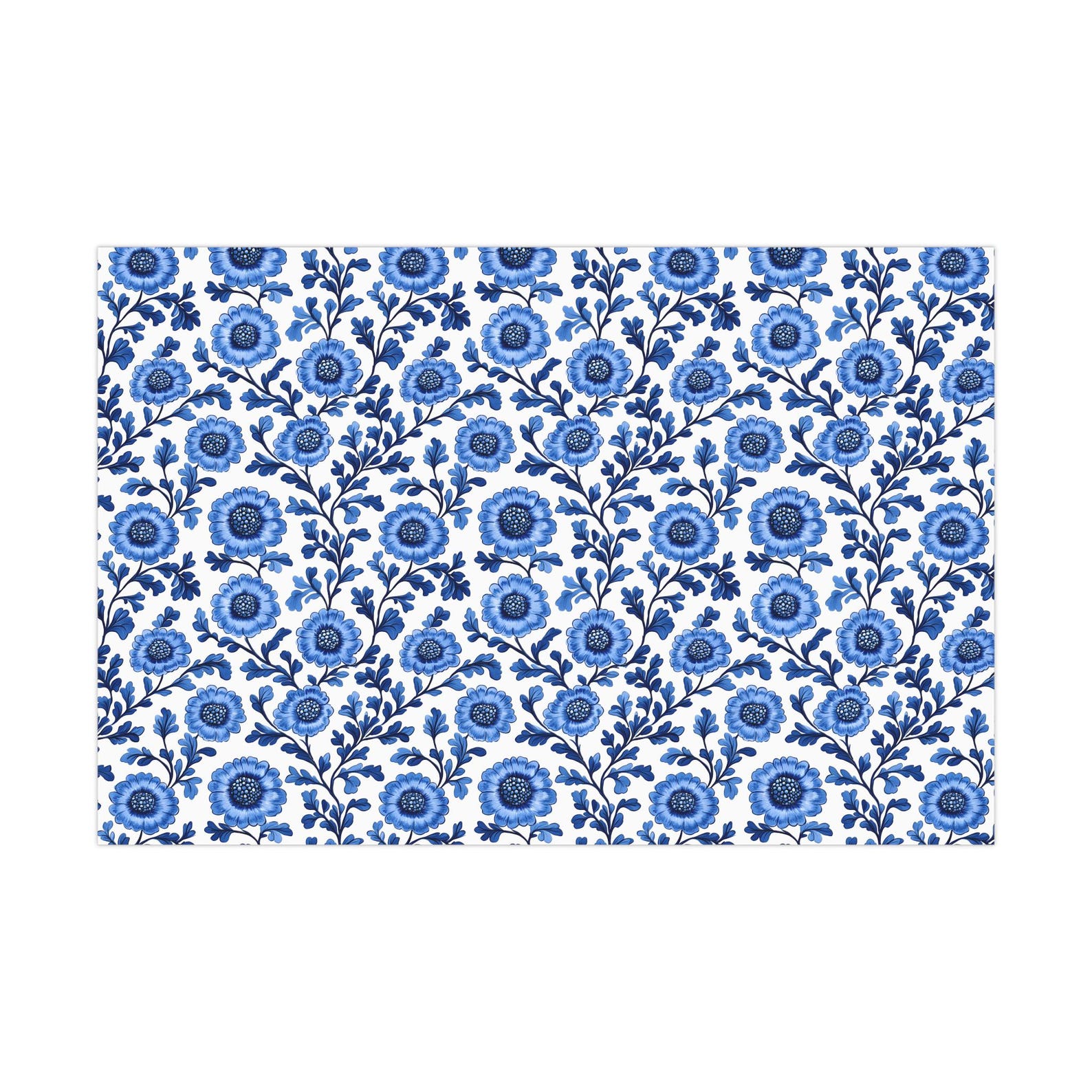 Blue Floral Gift Wrap: Vintage Porcelain Style, Special Occasion - Etsy