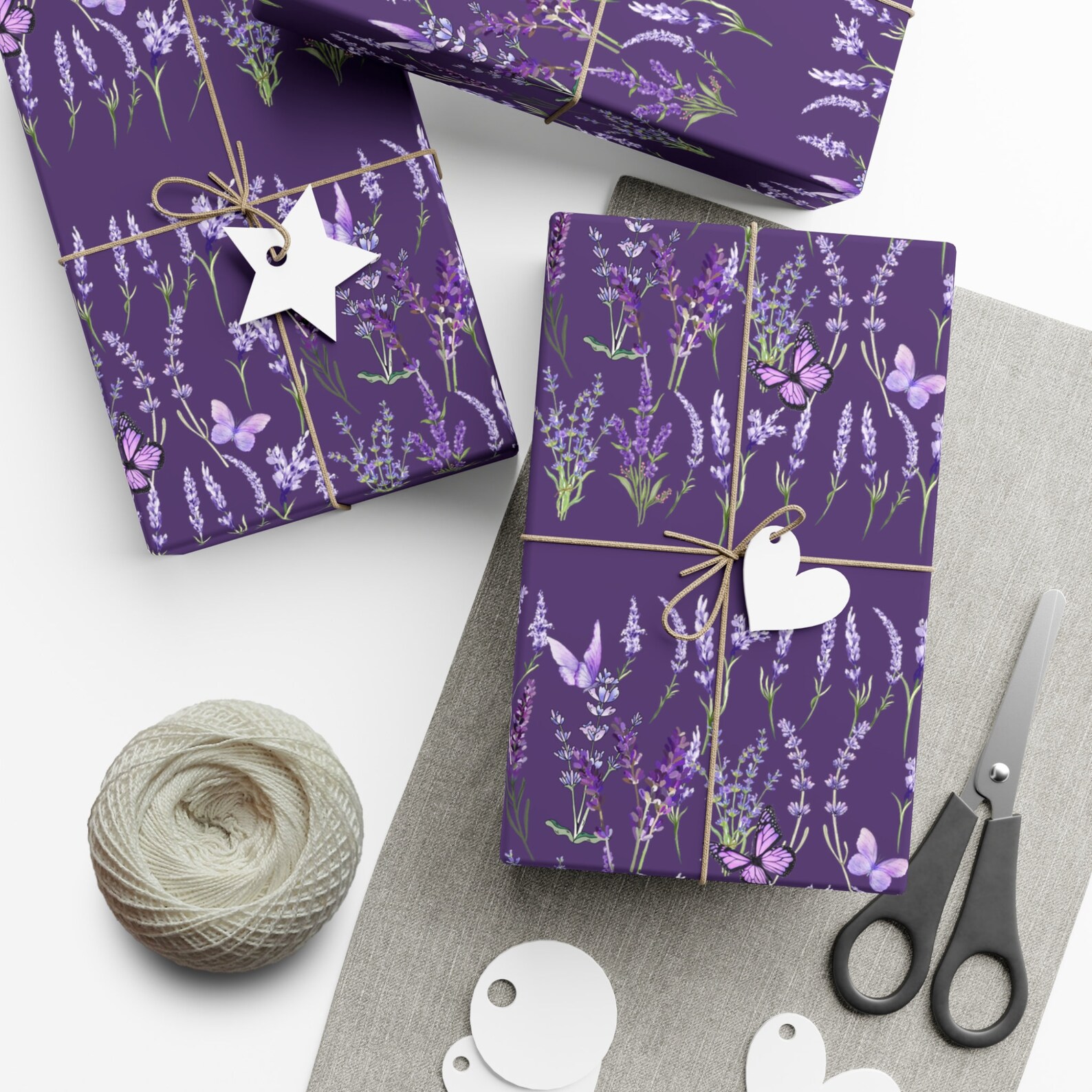 Purple Floral Gift Wrapping Paper: French Lavender, Feminine Present ...