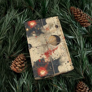 Galactic Gift Wrapping Paper, Vintage Celestial Gift Wrap Paper for ...