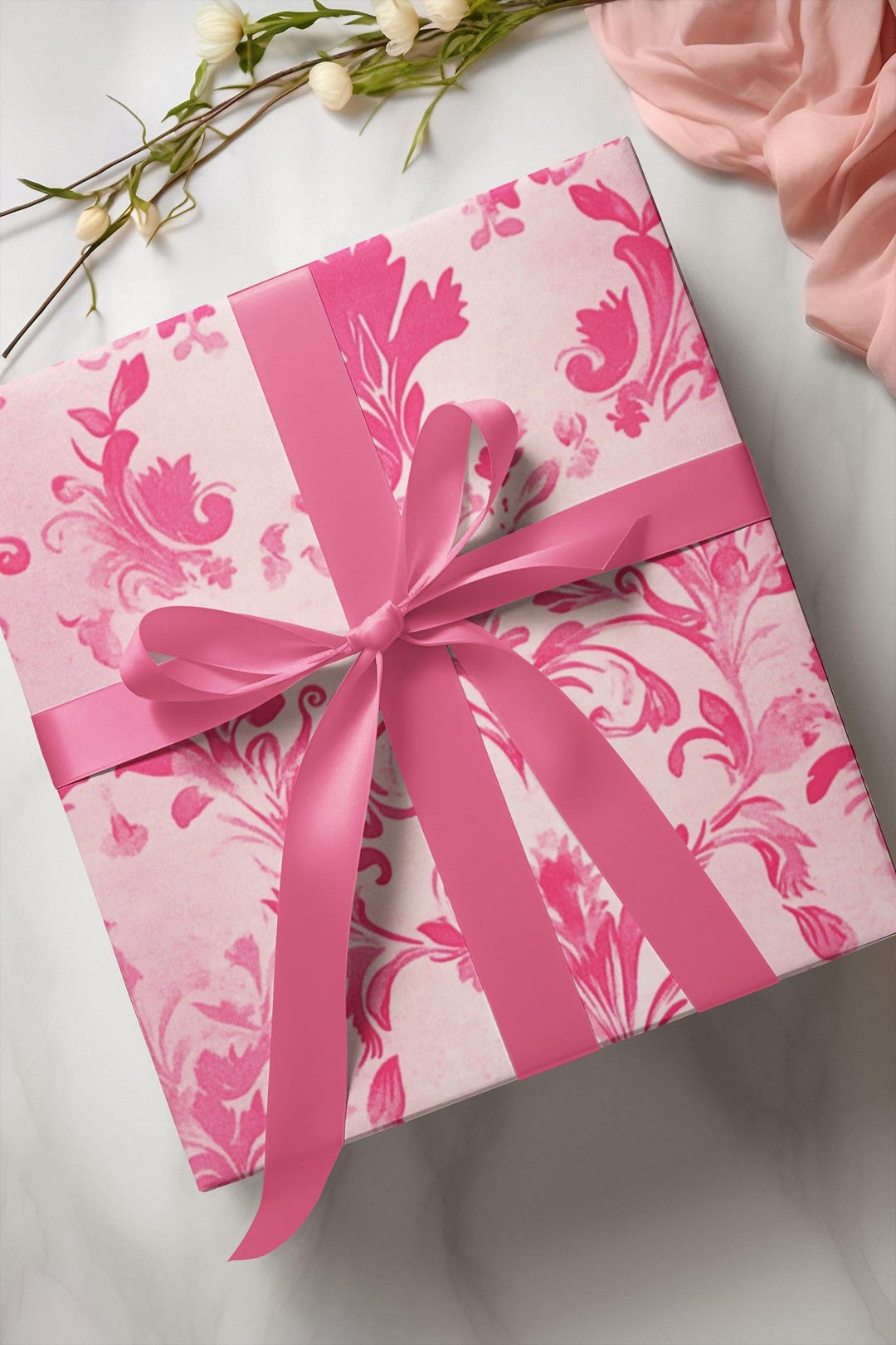 Pink Victorian Gift Wrap Paper, Elegant Baroque Design - Etsy