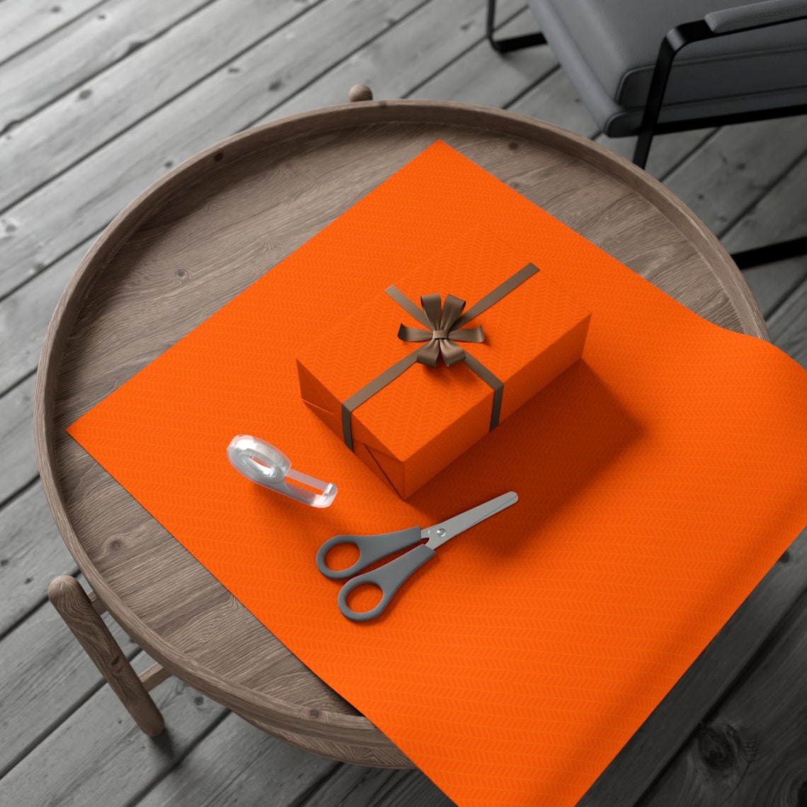 Orange Hatch Pattern Gift Wrapping Paper, Modern Minimalist - Etsy
