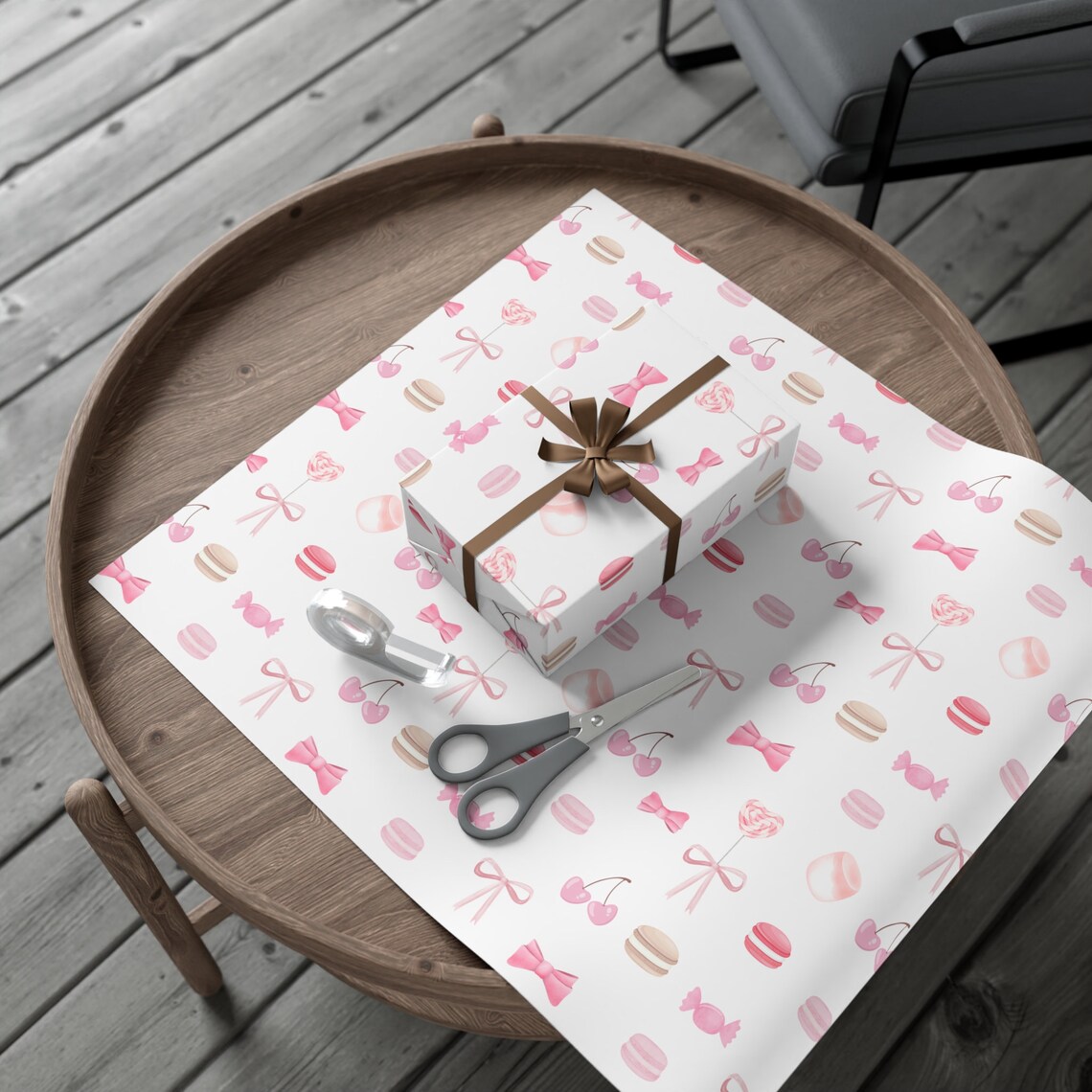 Birthday Gift Wrapping Paper for Girls, Adorable Gift Wrap With Bows ...