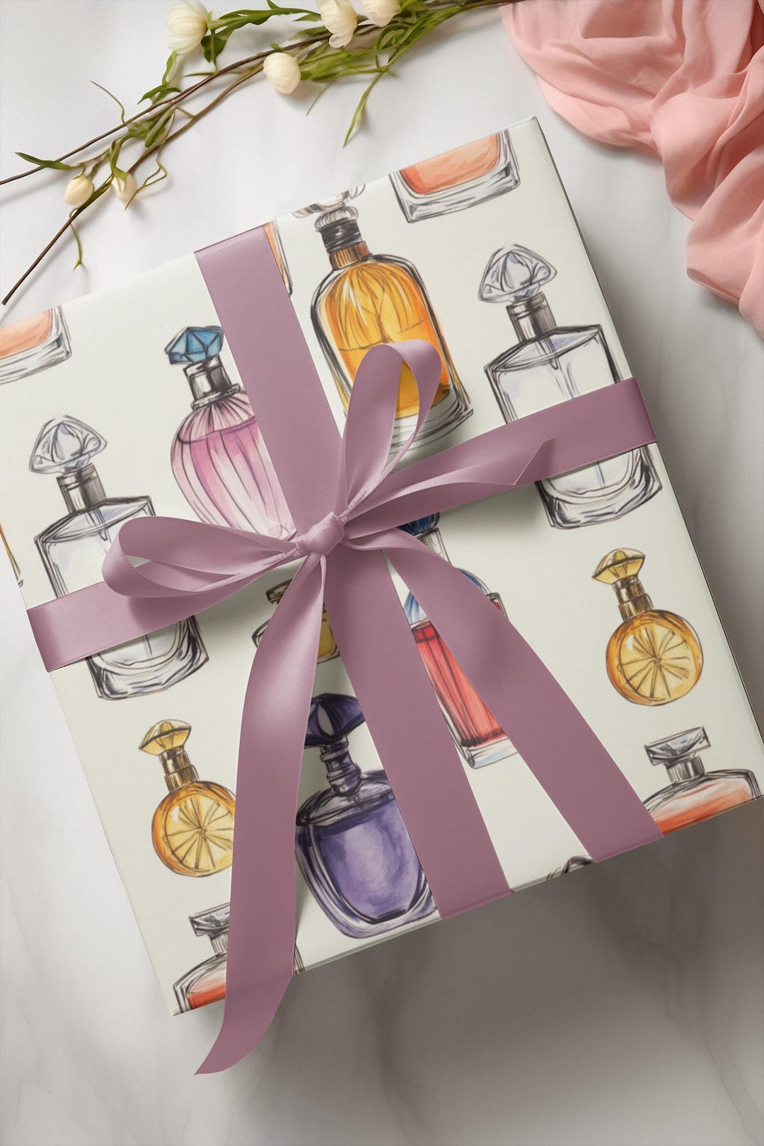 Perfume Bottles Gift Wrap, Stylish Flacons Pattern - Etsy