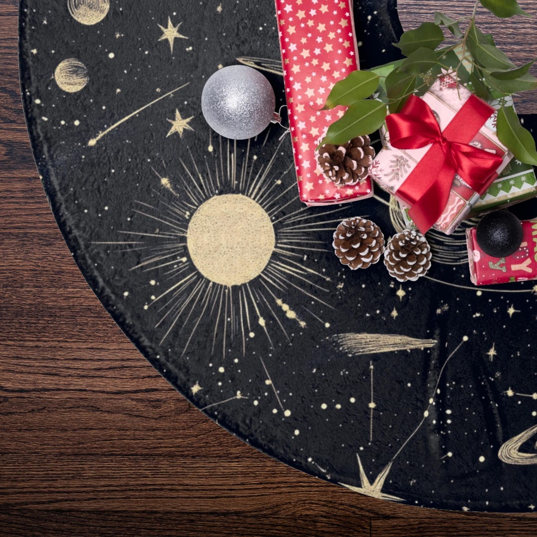 Celestial Christmas Tree Skirt, Galaxy Planets Theme - Etsy