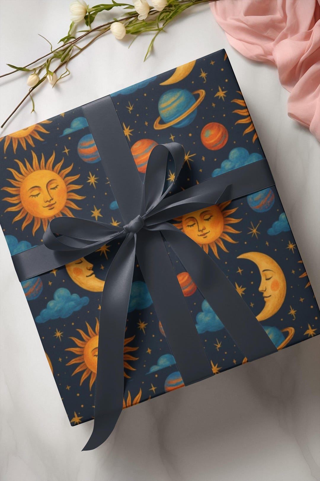 Celestial Gift Wrap: Vintage Moon, Stars & Planets - Etsy