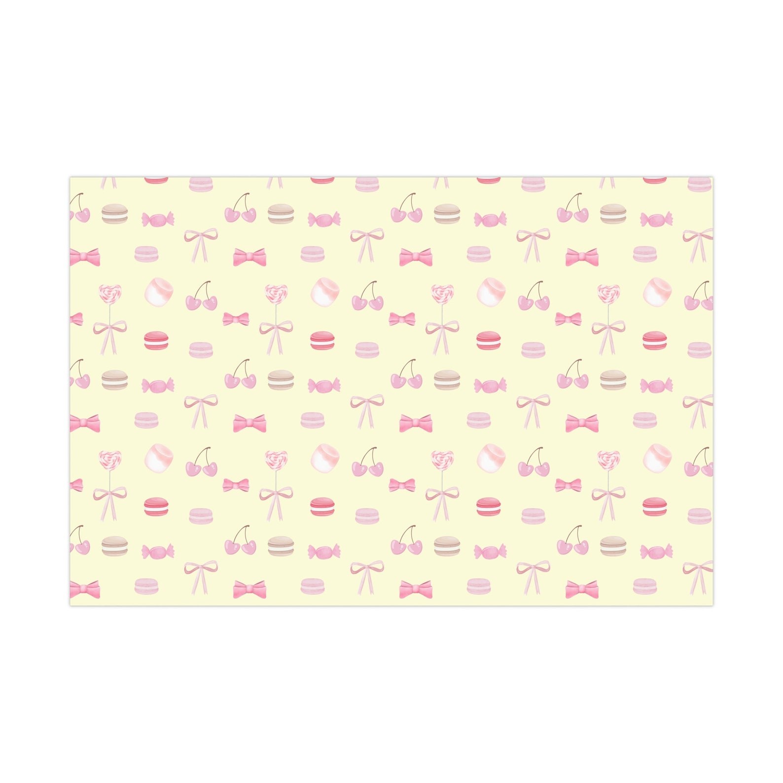Coquette Gift Wrapping Paper in Pastel Cream With Pink Bows ...