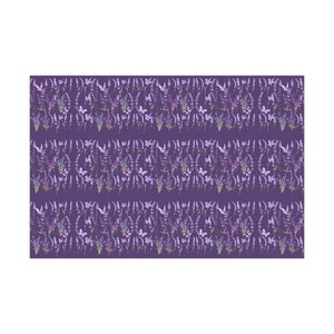 Purple Gift Wrapping Paper With Dainty Lavender Flowers, Feminine ...