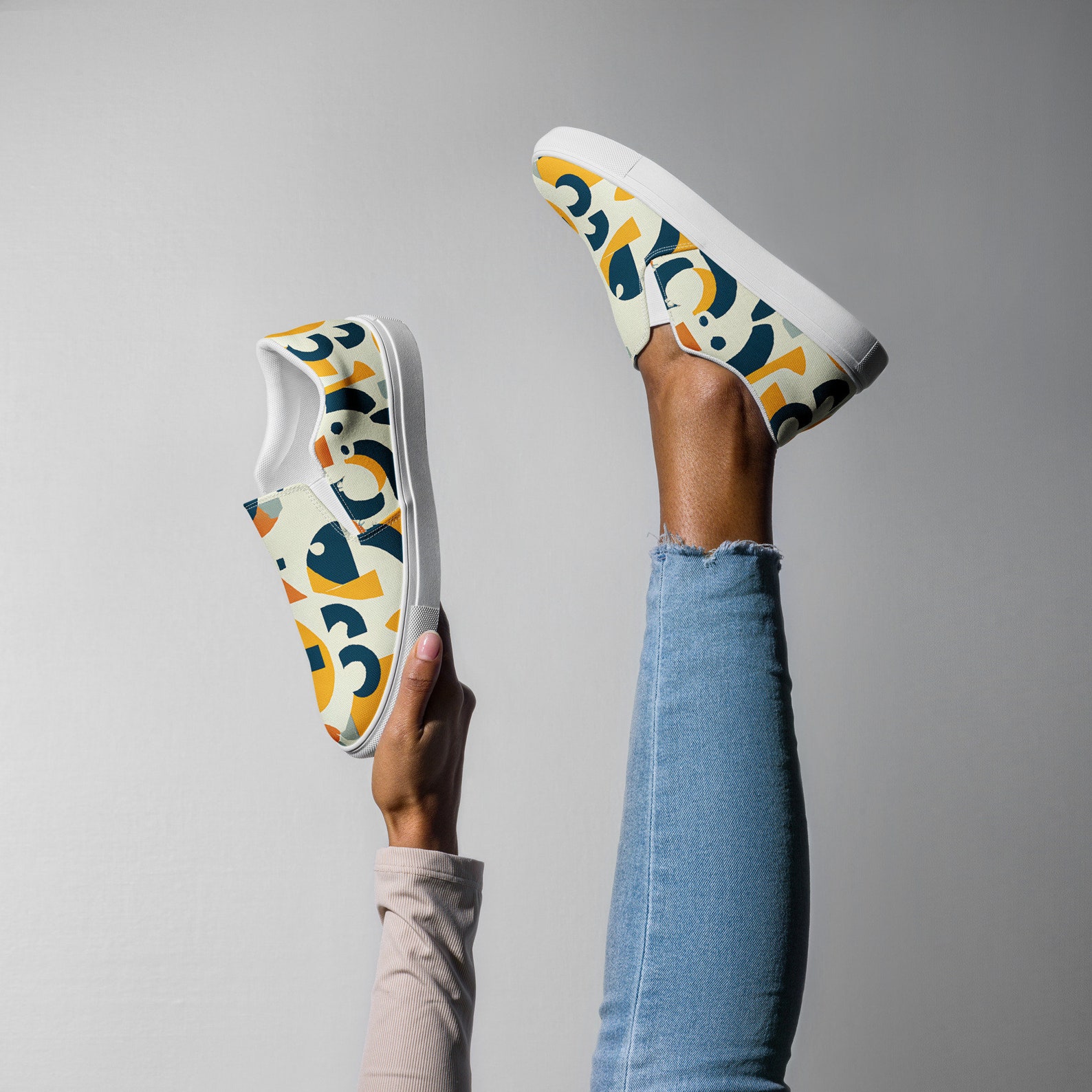 Colorful Abstract Women's Shoes - 24 Callyopia Canvas Slip-ons - Etsy