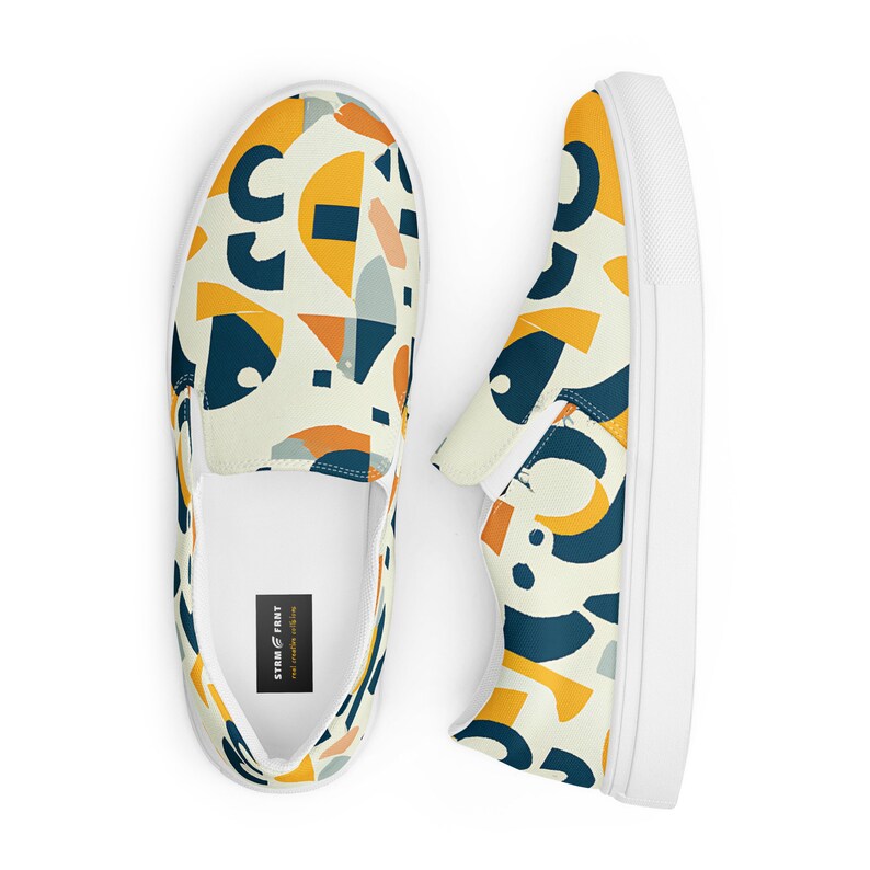 Colorful Abstract Women's Shoes - 24 Callyopia Canvas Slip-ons - Etsy