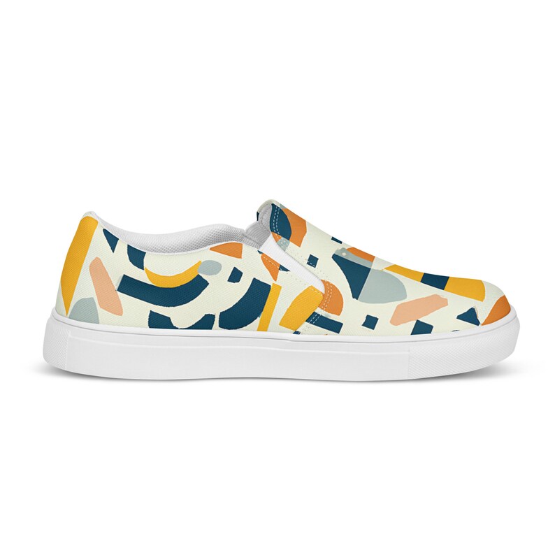 Colorful Abstract Women's Shoes - 24 Callyopia Canvas Slip-ons - Etsy