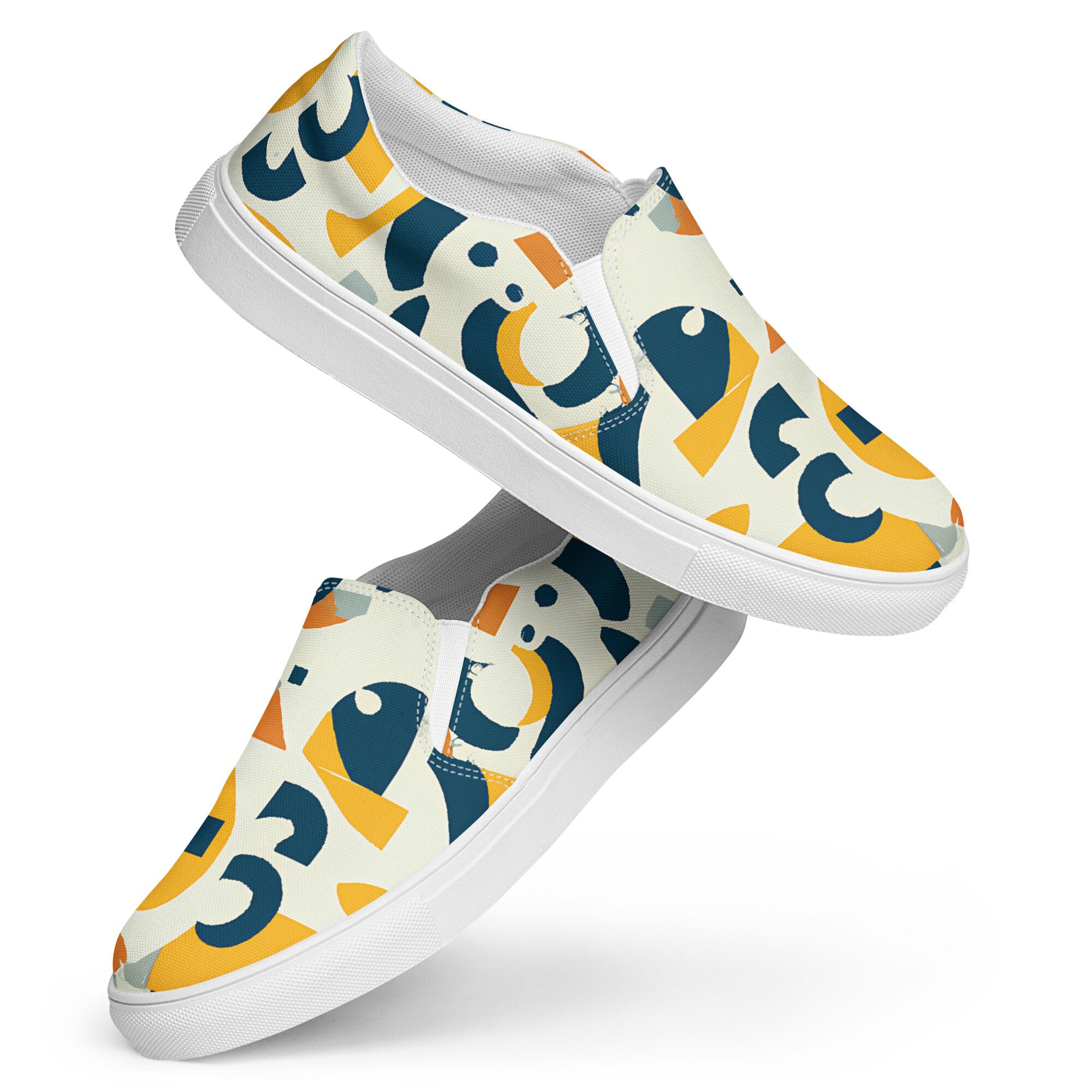 Colorful Abstract Women's Shoes - 24 Callyopia Canvas Slip-ons - Etsy