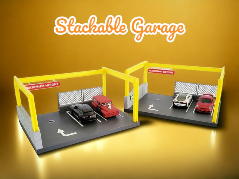 1/64 Hot Wheels Diorama Model Diecast STACKABLE Parking Lot Garage two ...