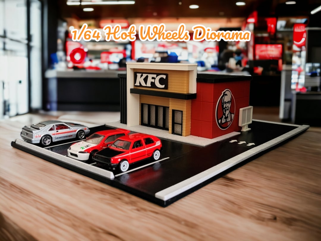 1/64 Hot Wheels Diorama Modelo Diecast EL KFC LED incluido Impreso en ...