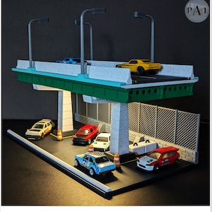1/64 Scale Model Car Diorama: LED Highway Overpass - 3D Printed - Etsy