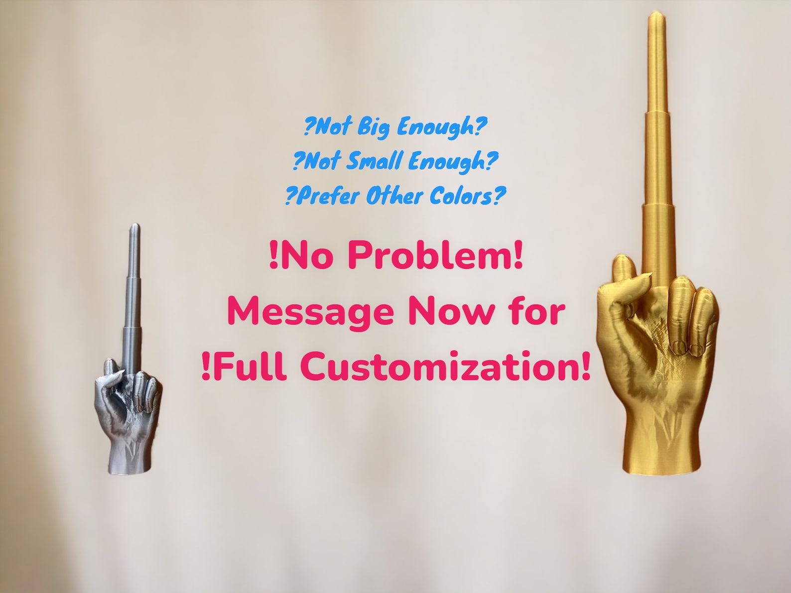 Golden Silver Collapsible Middle Finger Expandable Middle Finger Sword ...