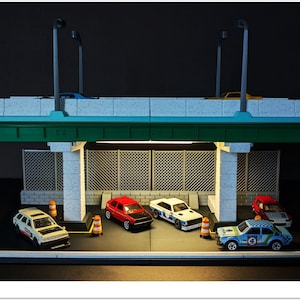 1/64 Scale Model Car Diorama: LED Highway Overpass - 3D Printed - Etsy