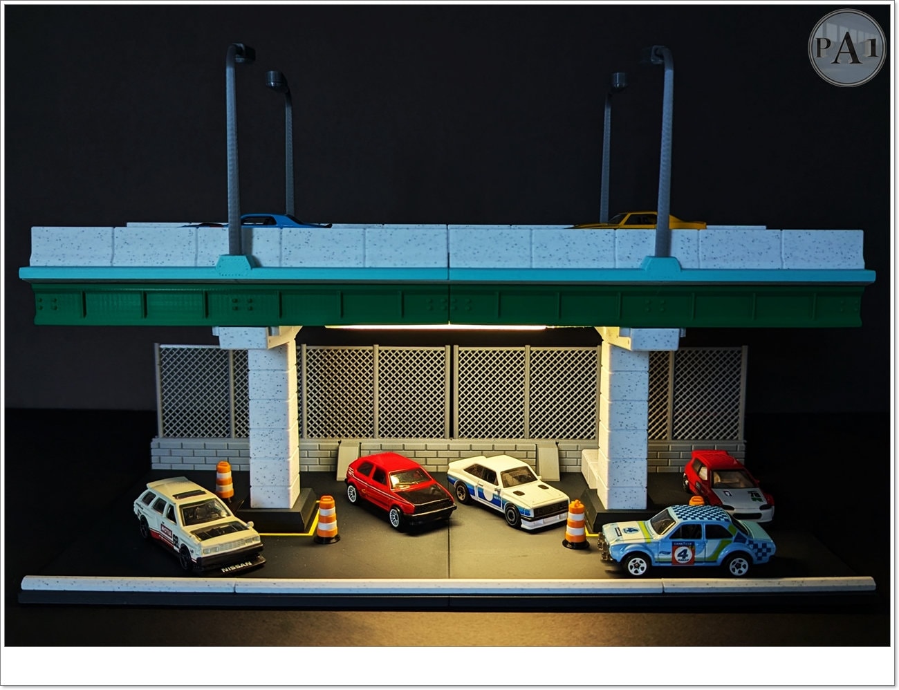 1/64 Scale Model Car Diorama: LED Highway Overpass - 3D Printed - Etsy