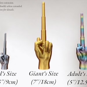 Golden Silver Collapsible Middle Finger - Expandable Middle Finger ...