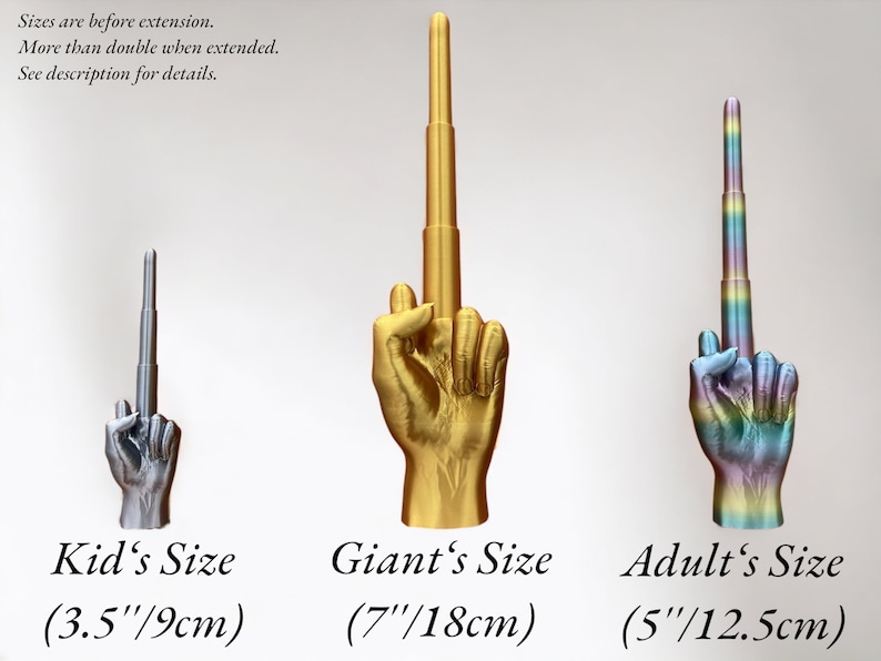 Golden Silver Collapsible Middle Finger Expandable Middle Finger Sword ...