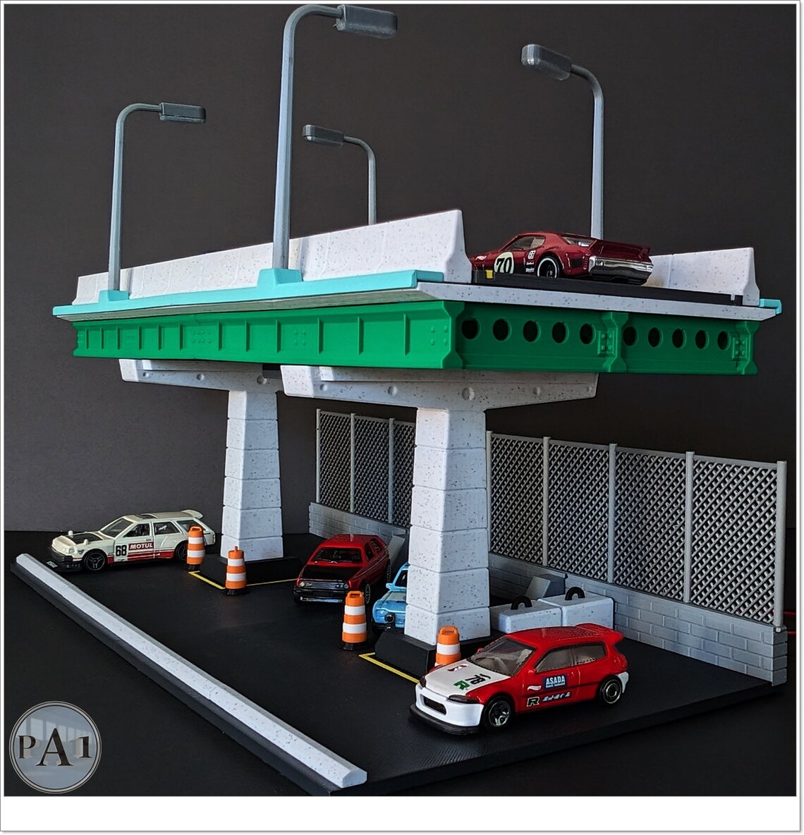 1/64 Scale Model Car Diorama: LED Highway Overpass - 3D Printed - Etsy