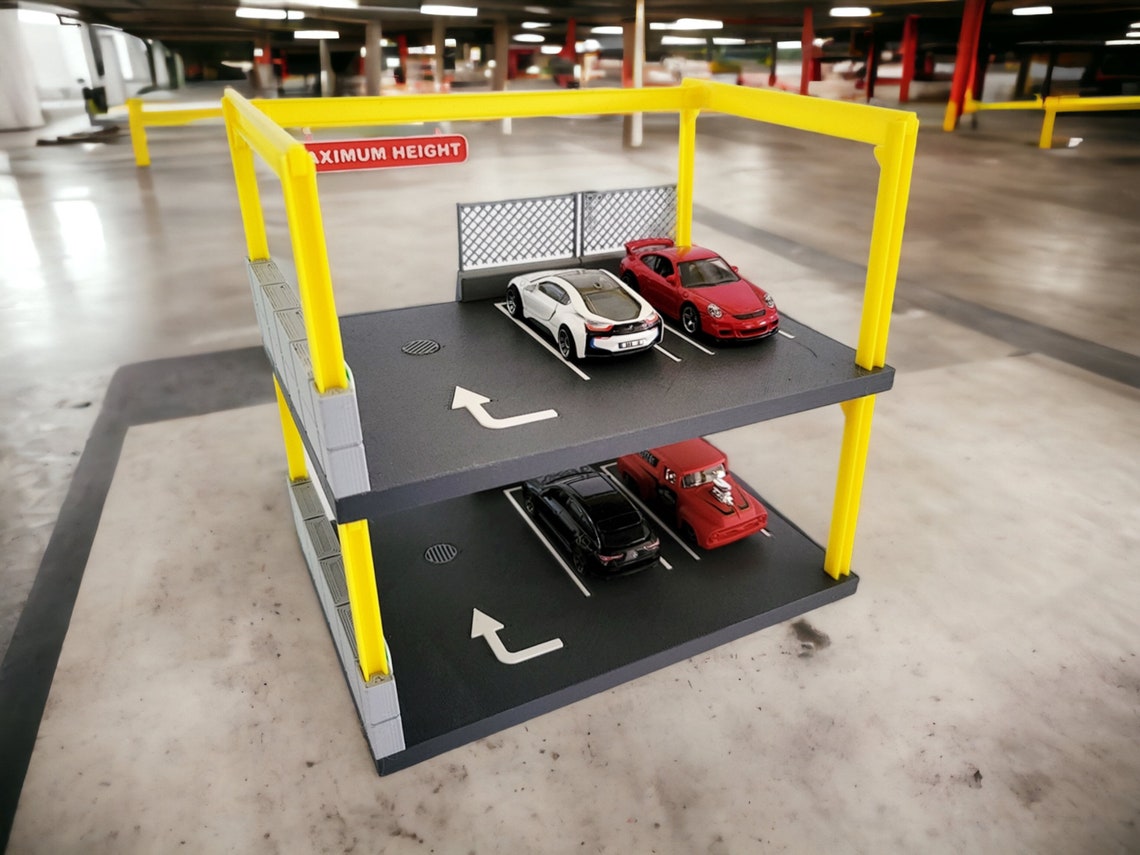 1/64 Hot Wheels Diorama Model Diecast STACKABLE Parking Lot Garage two ...